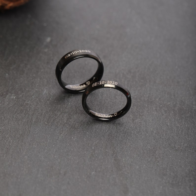Personalized Matching Rings for Couple Boyfriend Birthday - Etsy