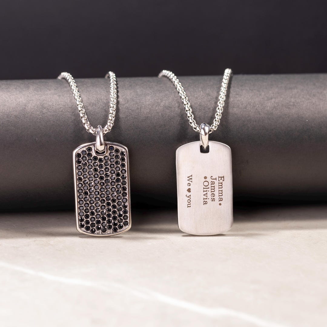 Custom Tag Necklace for Men – Personalized Engraved Dog Tag Pendant ...