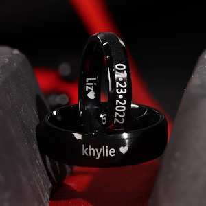 Personalized Matching Rings for Couple - Unique Valentine's Day Gifts ...