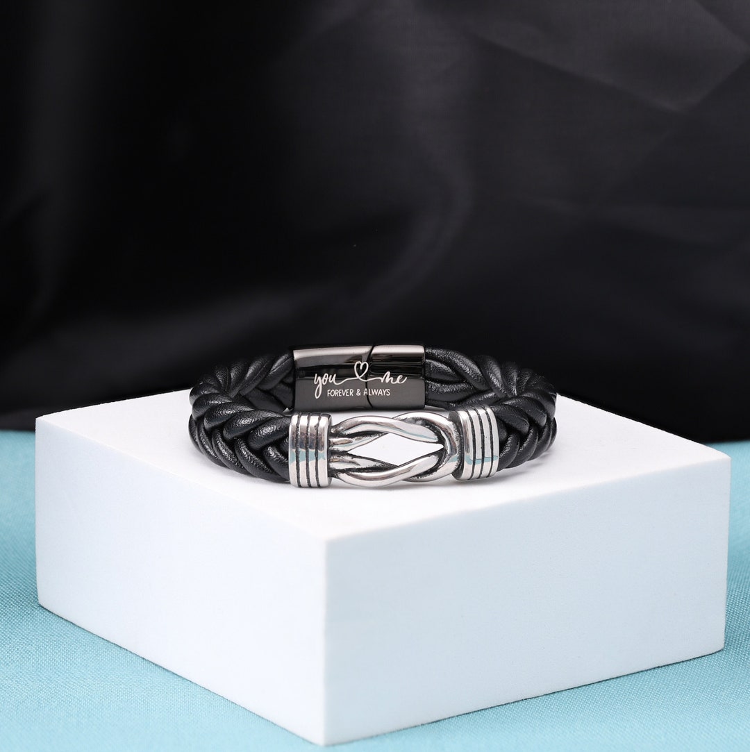 Infinity Knot Leather Bracelet for Men Christmas Gift for Husband, Son ...