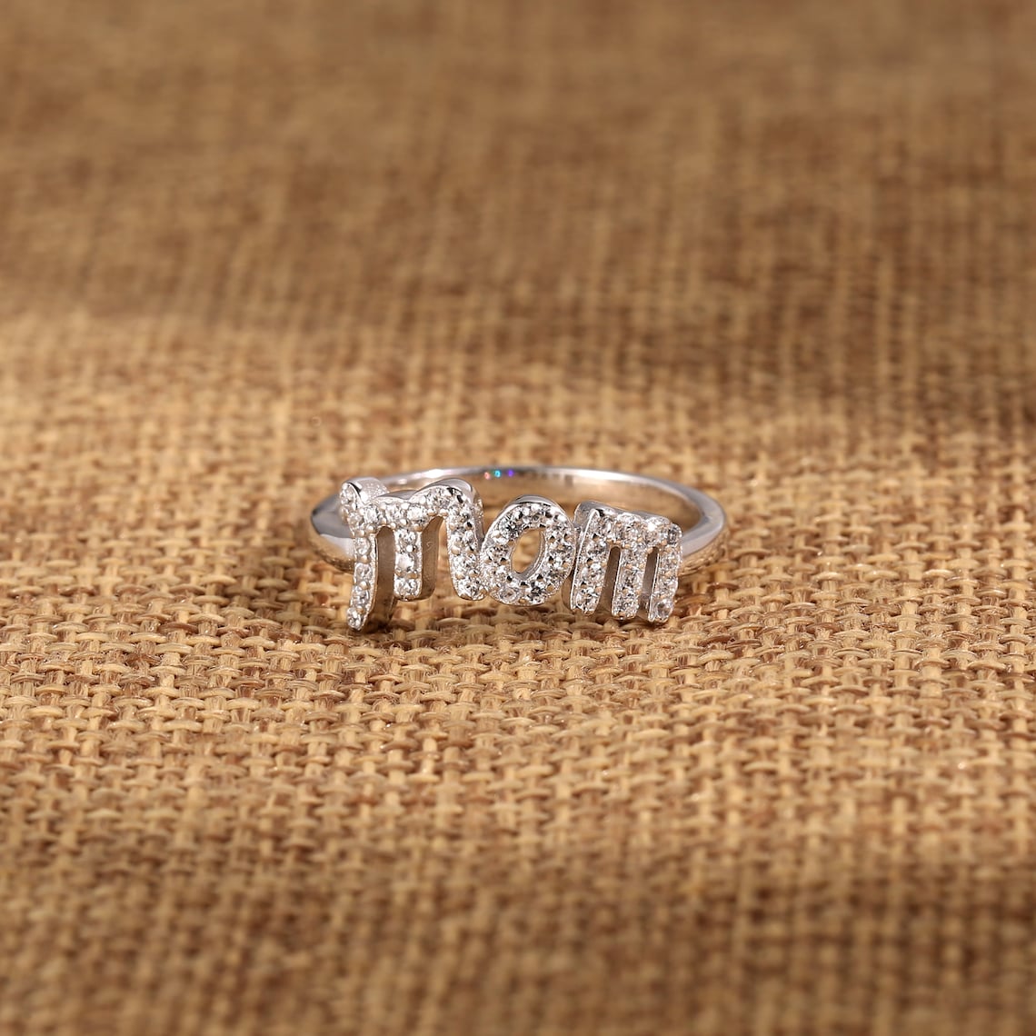 Sterling Silver Mom Ring: Cubic Zirconia Mother's Gift - Etsy