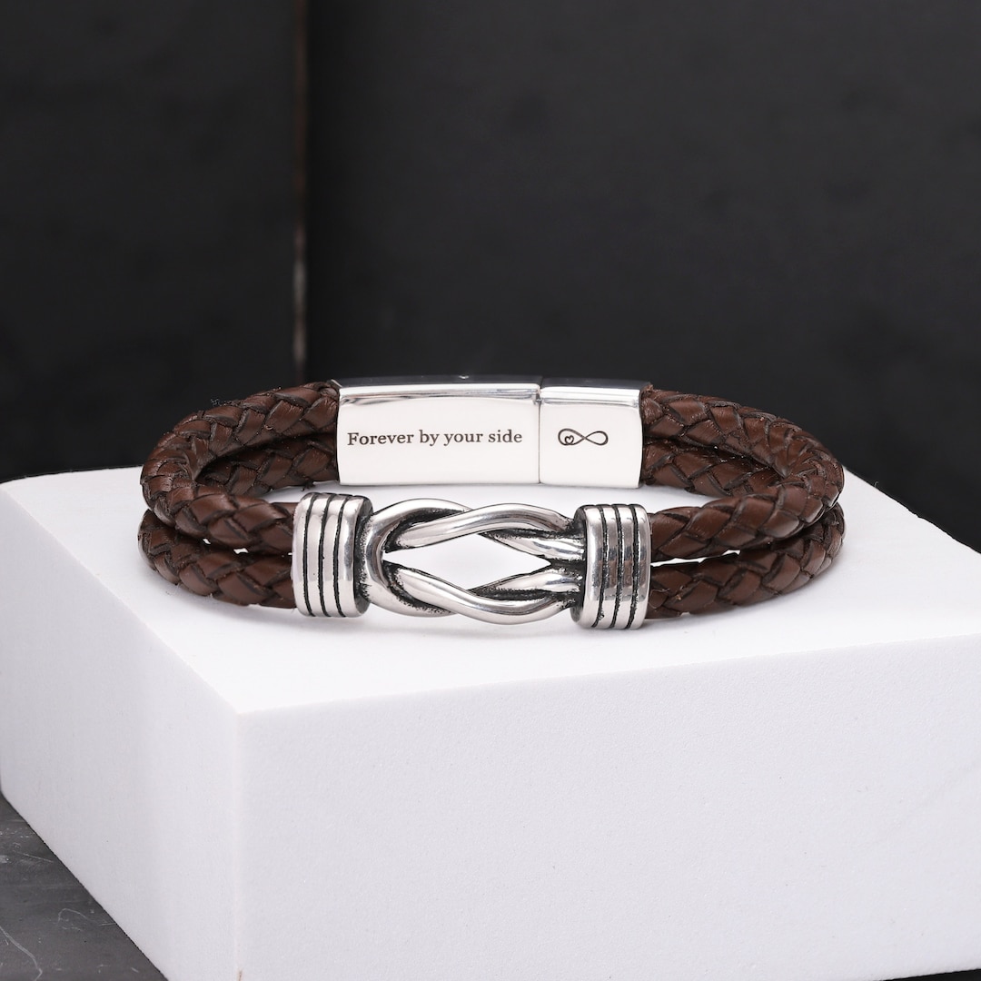 Personalized Knot Bracelet for Men - Custom Hidden Message Gift for Him ...