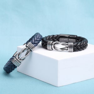 Infinity Knot Leather Bracelet for Men – Christmas Gift for Husband ...