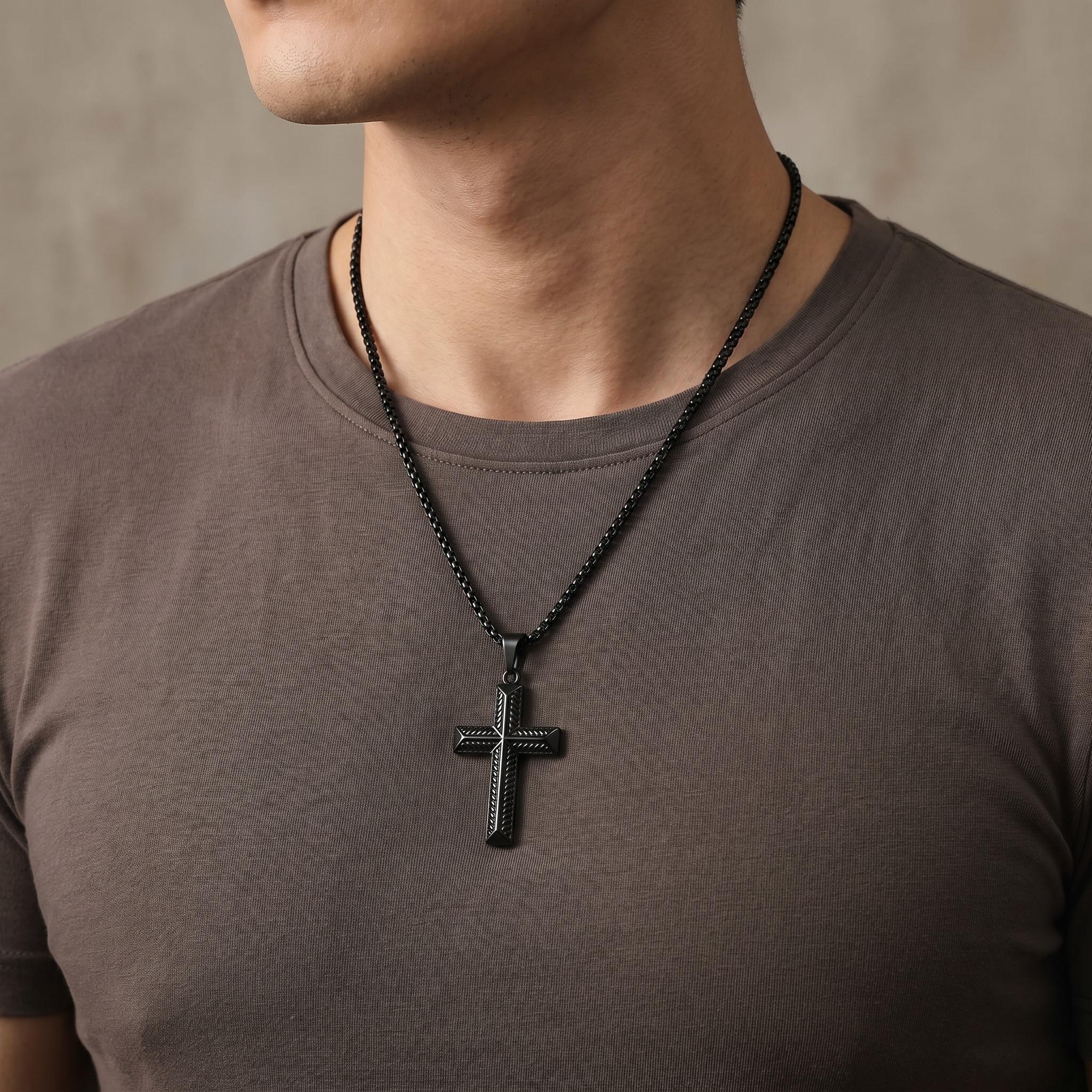 Personalized Cross Necklace for Men - Bible Verse Cross Necklace ...