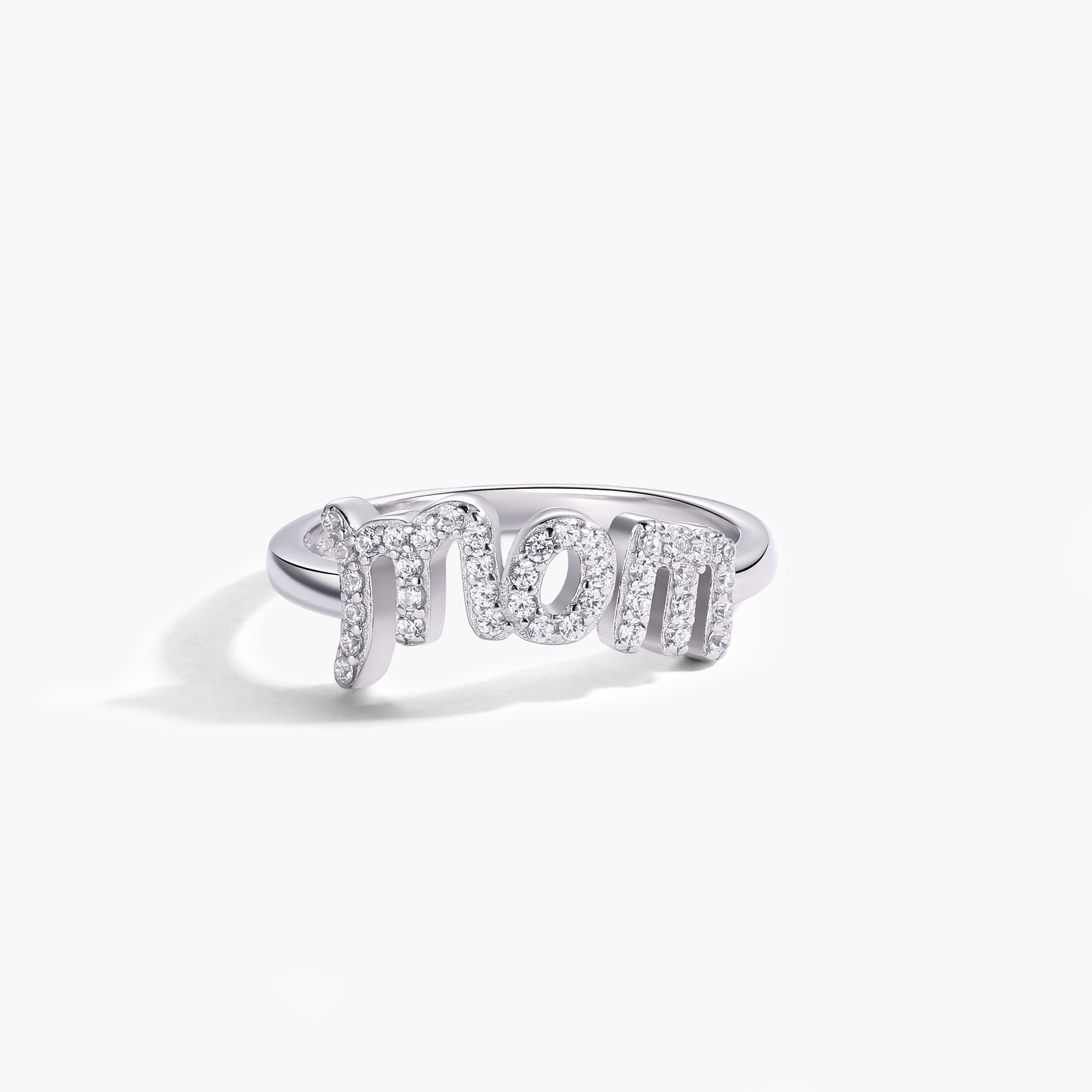 Sterling Silver Mom Ring: Cubic Zirconia Mother's Gift - Etsy