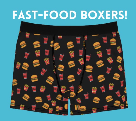 FAST FOOD BOXER Shorts Food Lovers Gift Idea for Boyfriend | Etsy