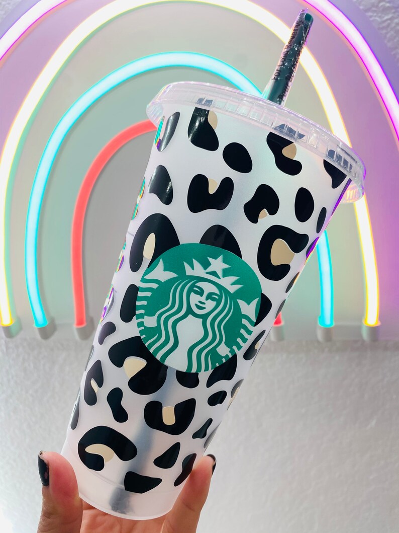 Reusable Leopard Print Starbucks Cold Cup, Animal Print, Birthday Gift ...