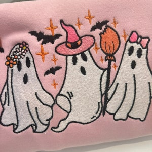 Cute Ghost Embroidered Sweatshirts| Cute Halloween Sweatshirts - Etsy