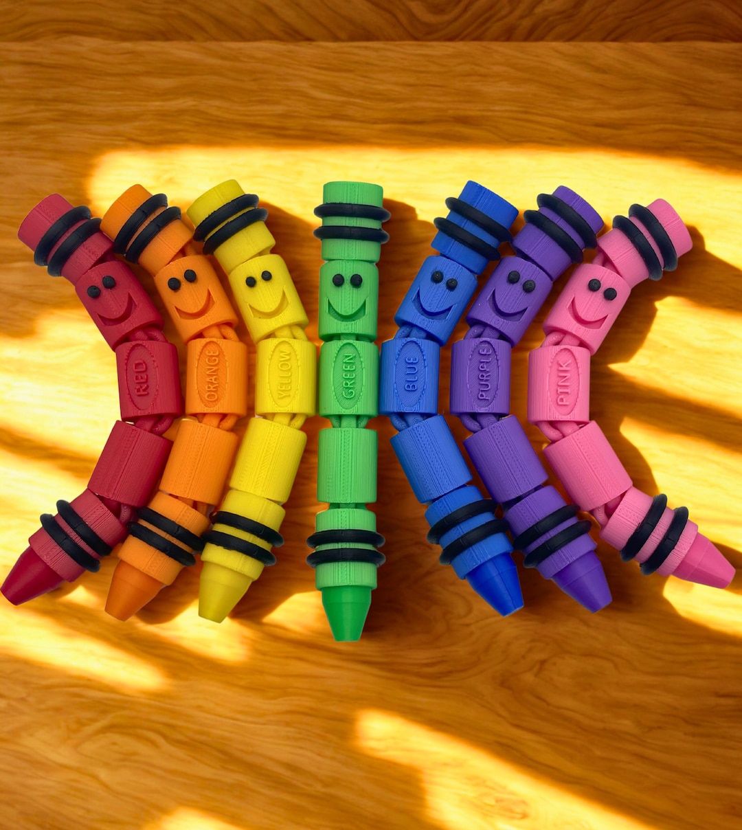 Flexi Learning Crayon's Rainbow Color's Fidget Toy Set - Etsy
