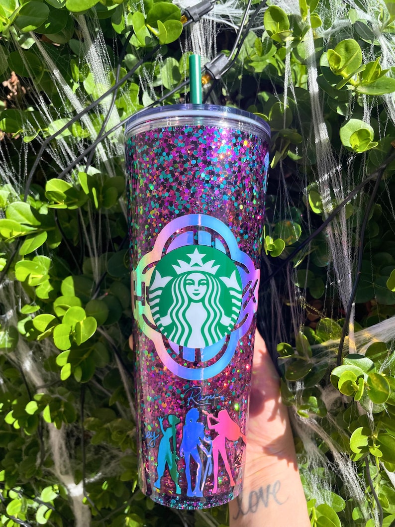 Elegantes Starbucks Becher Glitzer Bild