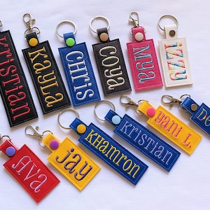Personalized Faux Leather Name Keychain: Custom Backpack Bag Tag - Etsy