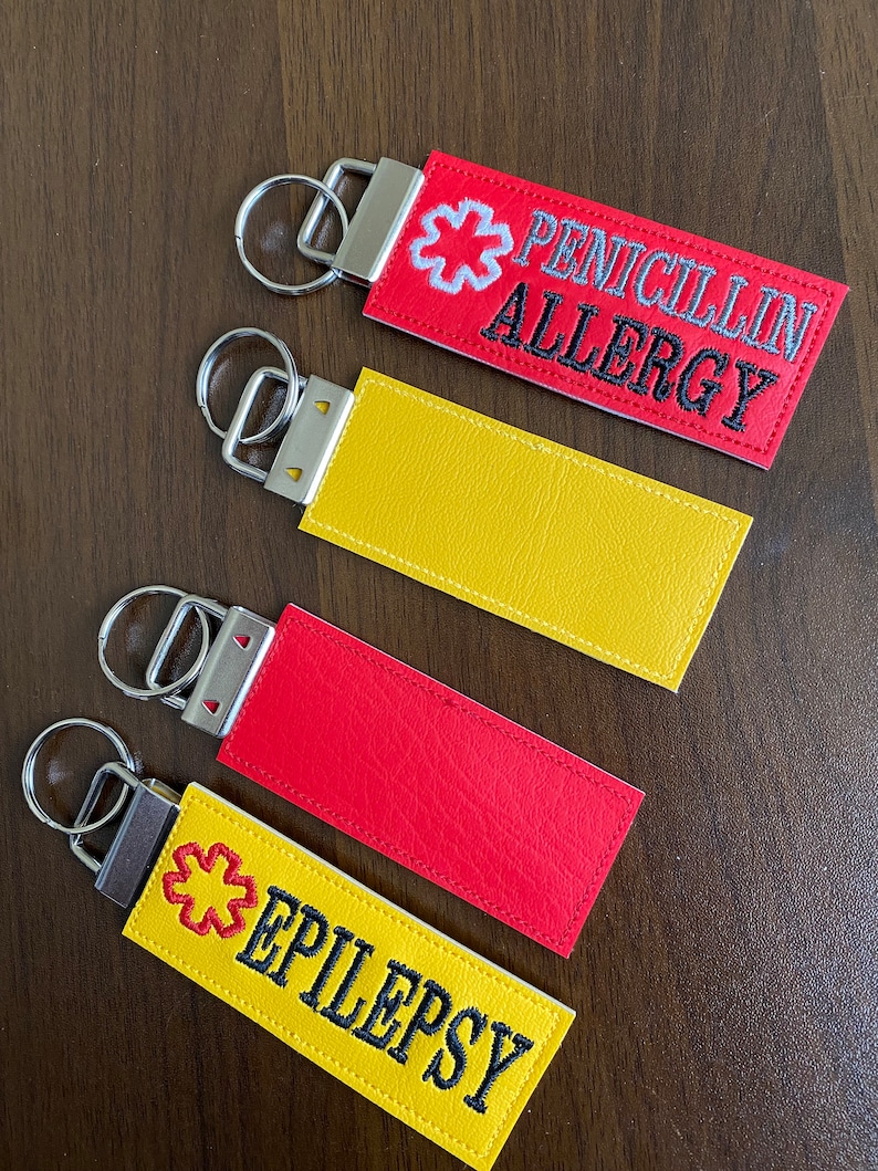 Medical Alert Keychain Charm Tag Custom Medical Key Charm - Etsy