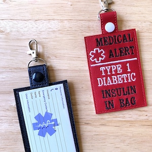 Custom Medical Alert Keychain Tag With ID Card Pocket - Etsy