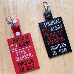 Custom Medical Alert Keychain Tag W/ Information Pocket - ID Card ...