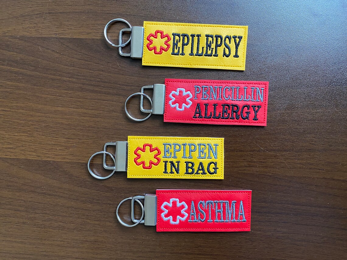 Medical Alert Keychain Charm Tag Custom Medical Key Charm - Etsy