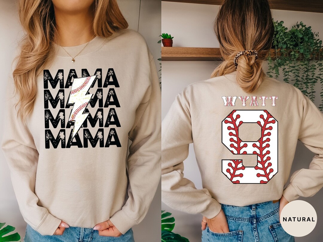 Personalized Baseball Mama Sweatshirt Cute Baseball Mom Gift - Etsy
