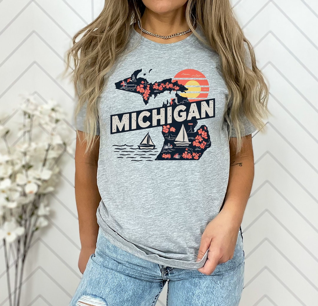 Retro Michigan State T Shirt, Michigan Lover Gift Tshirt, Michigan ...