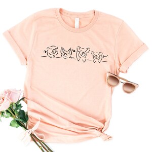 Cute Pigs Shirt, Funny Pig Gift, Graphic Tees for Women, Animal Lover ...