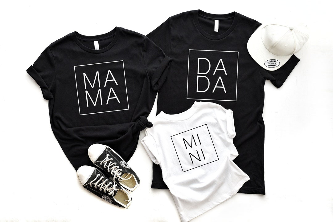 Family Matching Outfits, Mama Mini Dada Gift Shirts, Mom Dad Baby ...