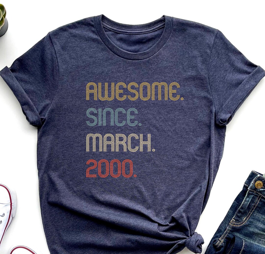 Awesome Since 2000 Shirt, 25th Birthday Gift Tee for Him, 25th Birthday ...