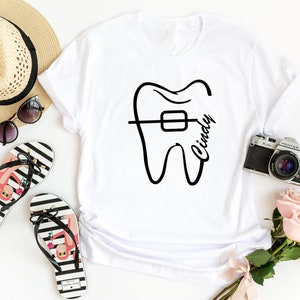 Customized Dentist Tshirts, Dental Braces Gift T Shirt, Personalized ...