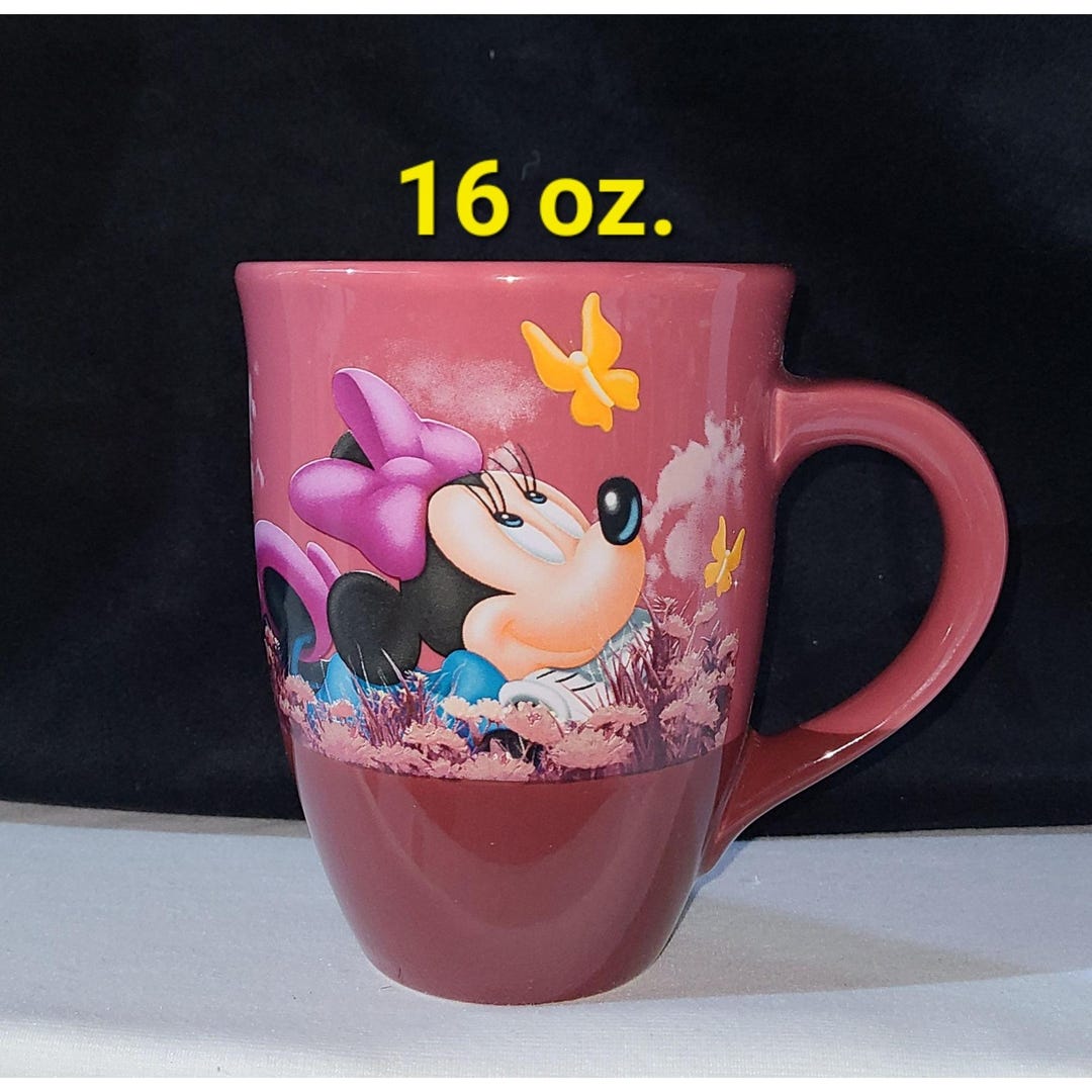 XL Pink Burgundy Minnie Mouse Mug 16 Oz Like New - Etsy