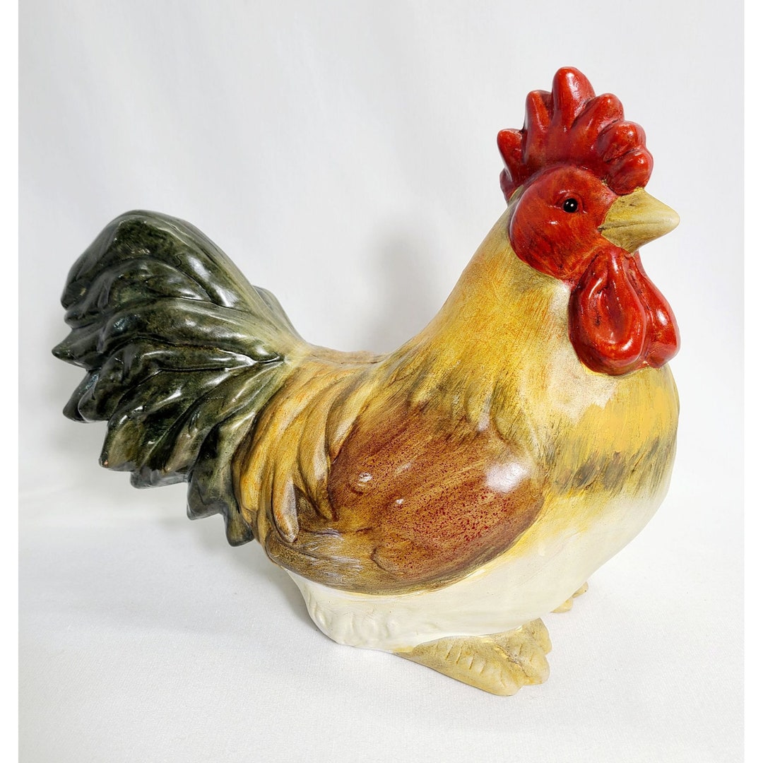 Vintage Redware Pottery Sitting Rooster - Etsy