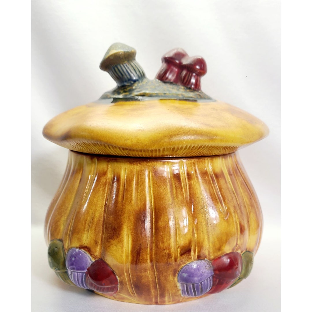 Adorable Squat Ceramic Mushroom Cookie Jar. - Etsy