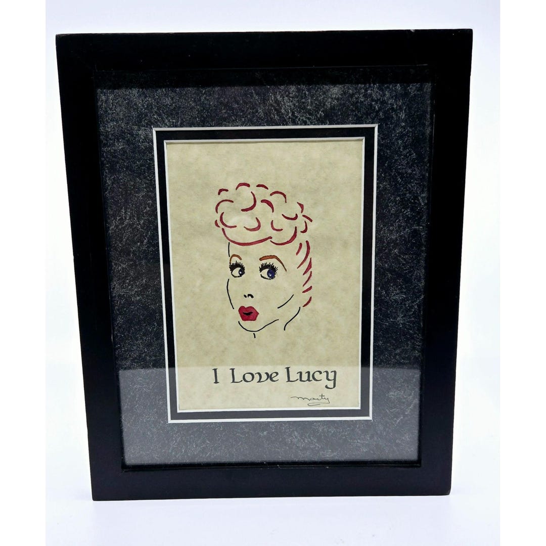 I Love Lucy Sketch by Local Artist Framed, Matted - Etsy