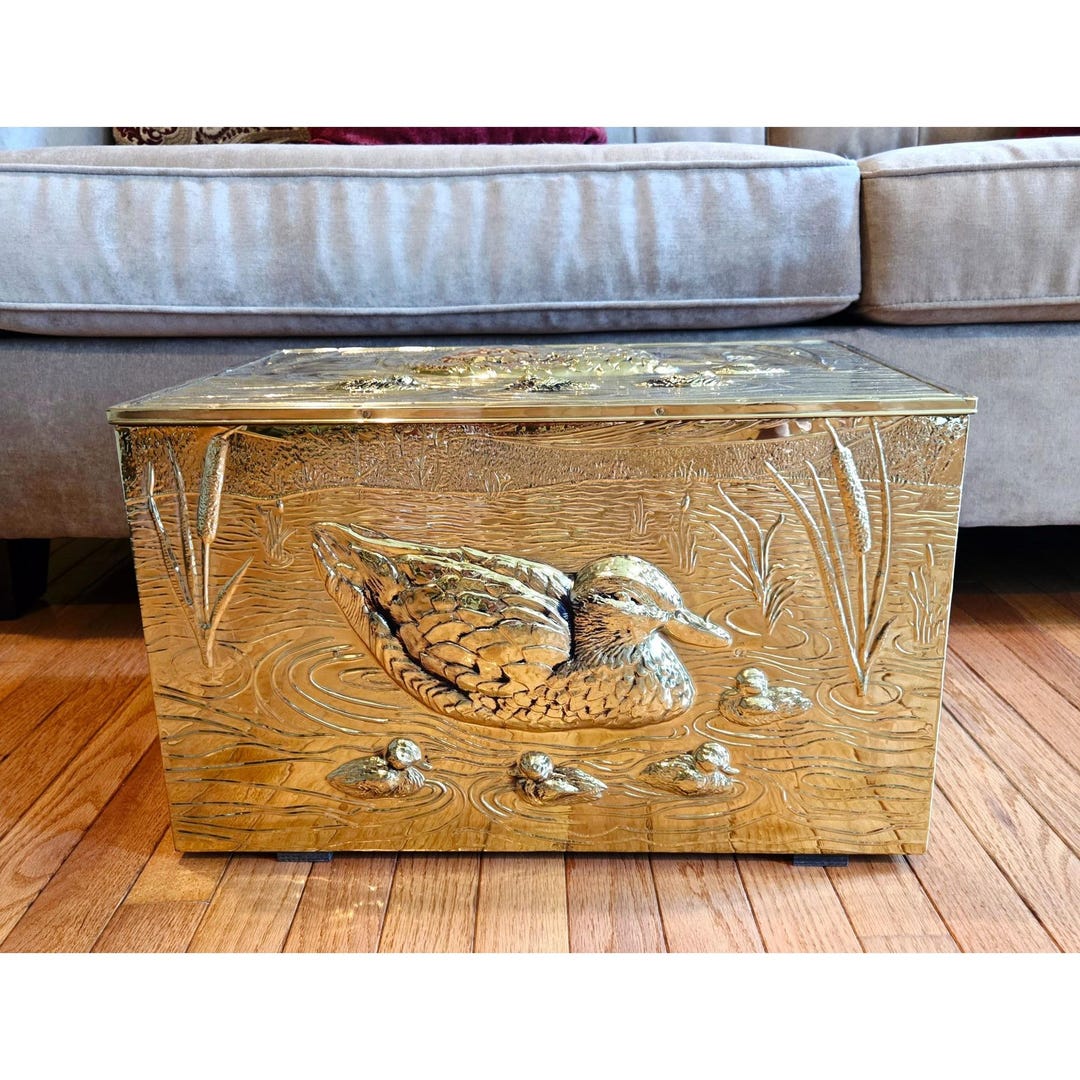 Large Brass Covered Box Ducks and Nature Scenery, Made in England - Etsy