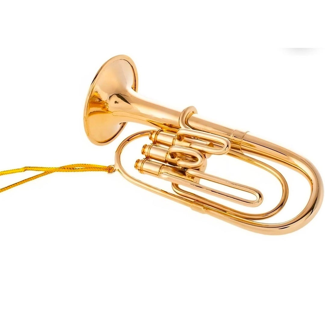 Miniature Gold-plated Brass Tuba Ornament With Hanging String for ...