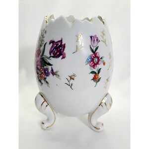 Napco Hand Painted Floral Egg Vase Porcelain - Etsy