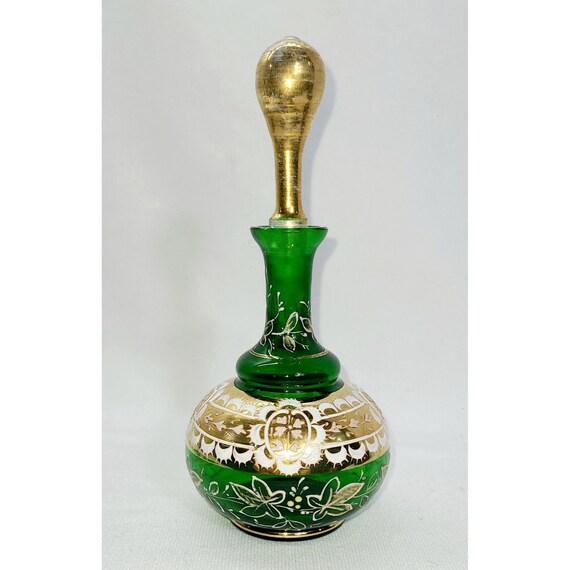 Antique perfume bottle, hand numbered, hand painted g… - Gem