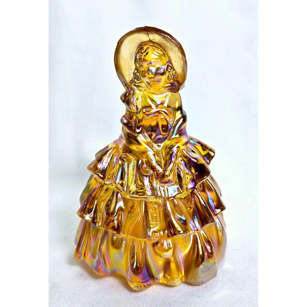 Carnival Glass Wheaton Glass Southern Belle Lady Amber Iridescent - Etsy
