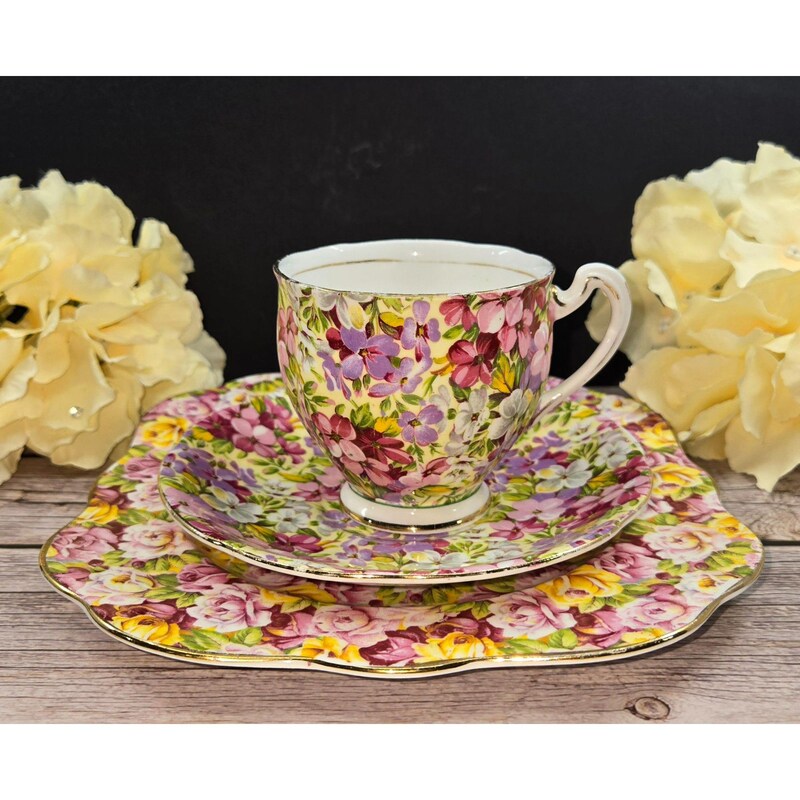 Chintz Tea Cup - Etsy