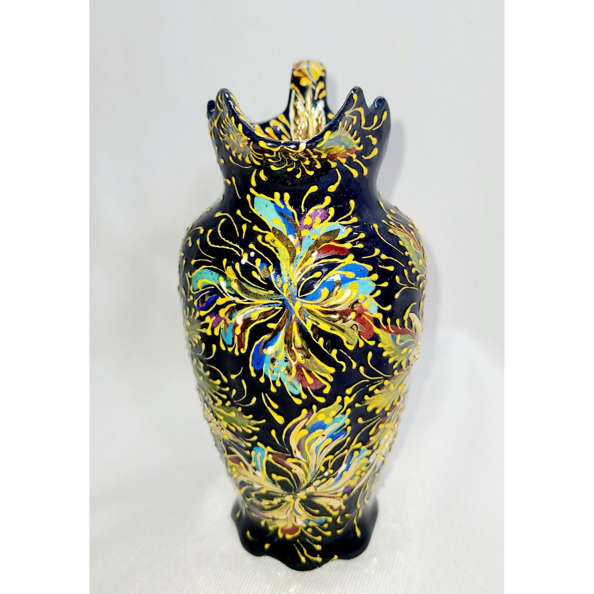 Stunning Hand Painted Moriage Navy Mini Pitcher - Etsy