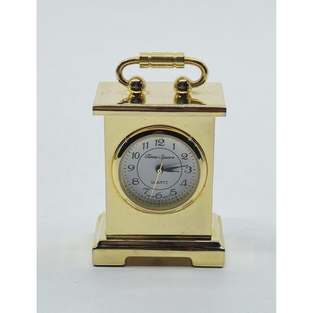 Miniature Brass Mantle Clock Elgin REPLICA Heavy Little Clock 2" - Etsy