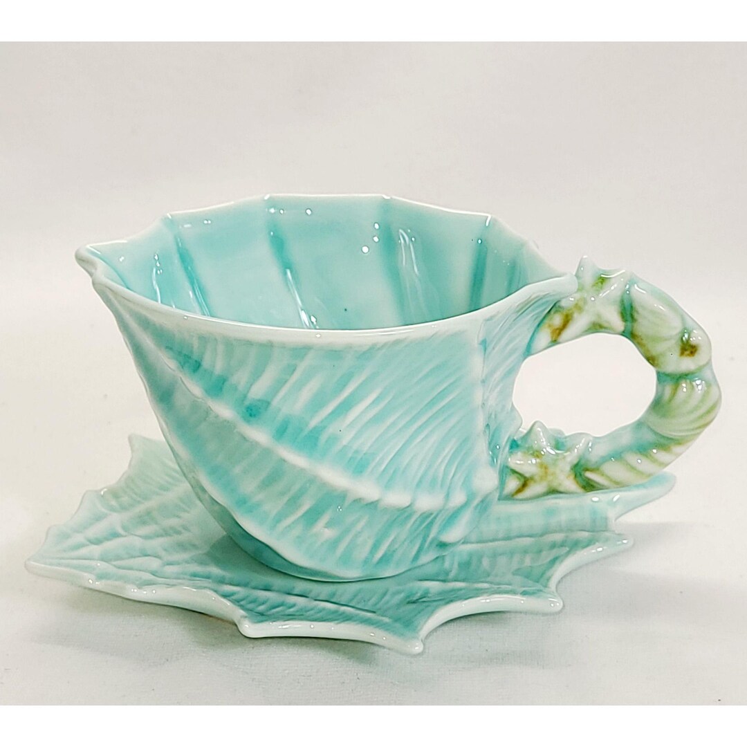 Blue Sky Clayworks Coastal Decor Seashell Teacup - Etsy