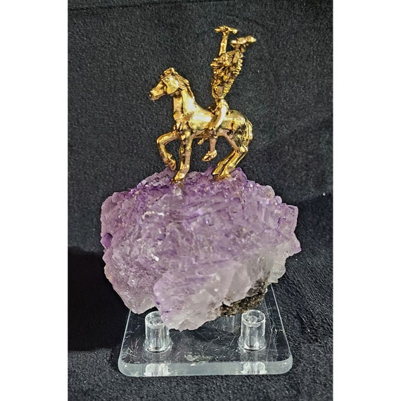 Native American Chief/ Warrior Figure on Amythest W/stand - Etsy