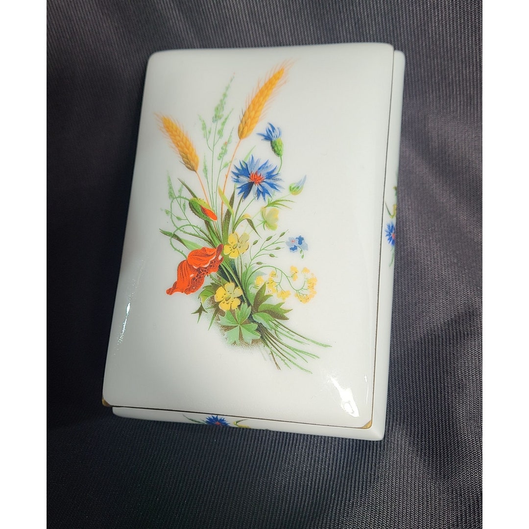 Leclair Limoges French Porcelain Large Trinket Jewelry Box - Etsy