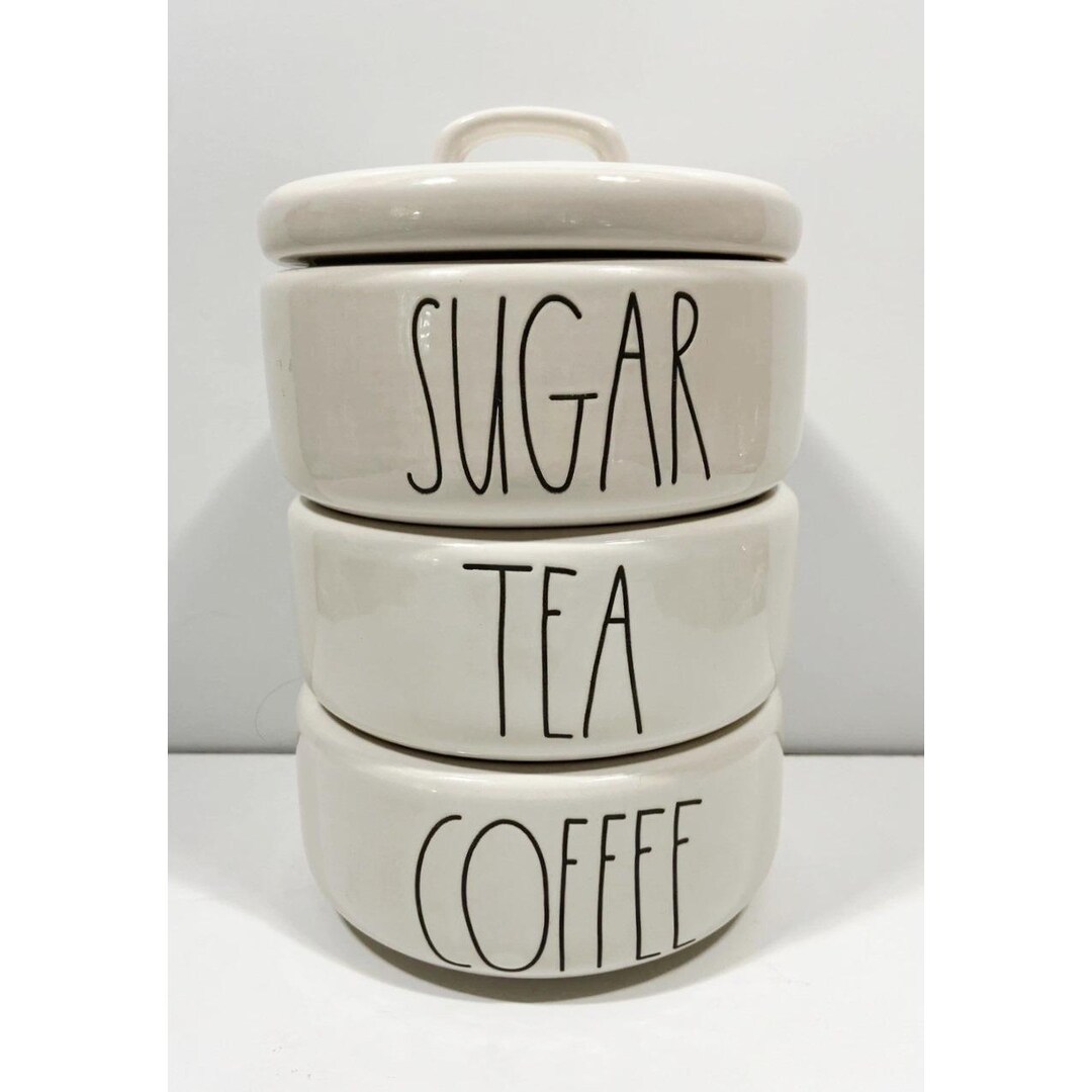 Rae Dunn Stacking Canister Container Set Coffee, Tea, Sugar NWT - Etsy