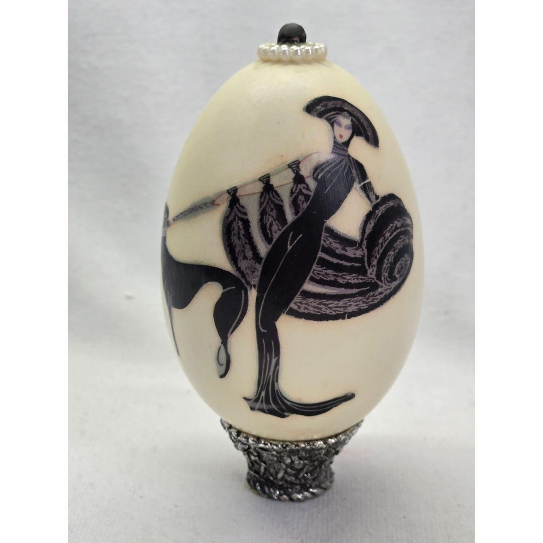 Mcm Art Nouveau Style Egg Figurine - Etsy
