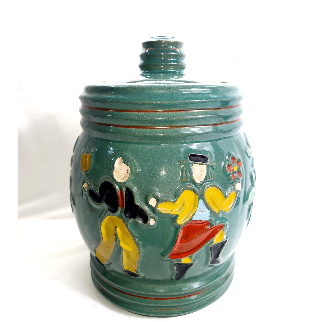 1940s Red Wing Pottery Dancing Couple Green Cookie Jar - Etsy