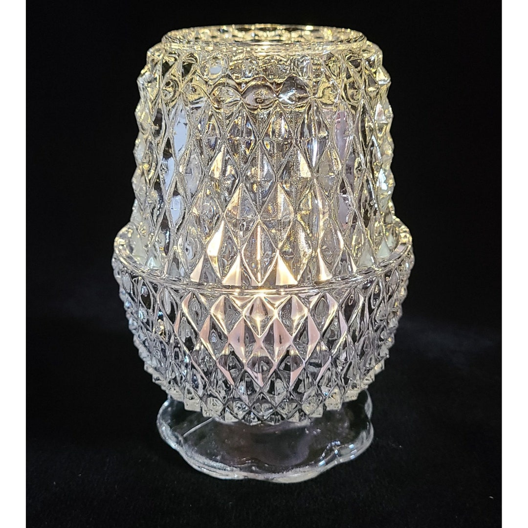 Vintage Indiana Glass Diamond Point Fairy Lamp Angel Light - Etsy