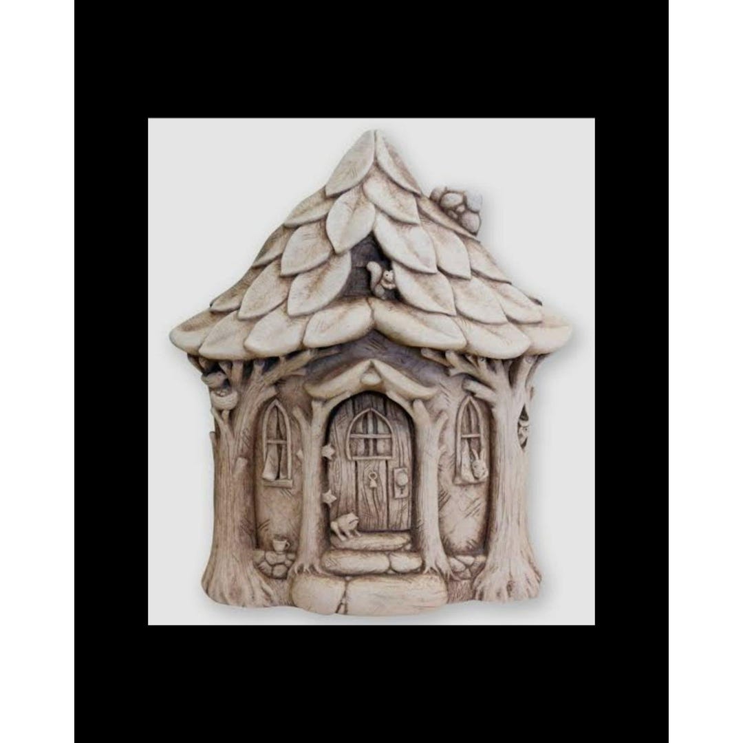 Carruth Studio Critter Cottage Stone Sculpture for Fairy Garden or ...
