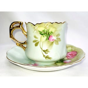 Lefton Heritage Roses Teacup & Saucer - Etsy