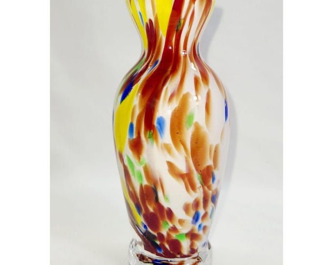 Hand Blown Vintage Confetti Cased Glass Bud Vase - Etsy