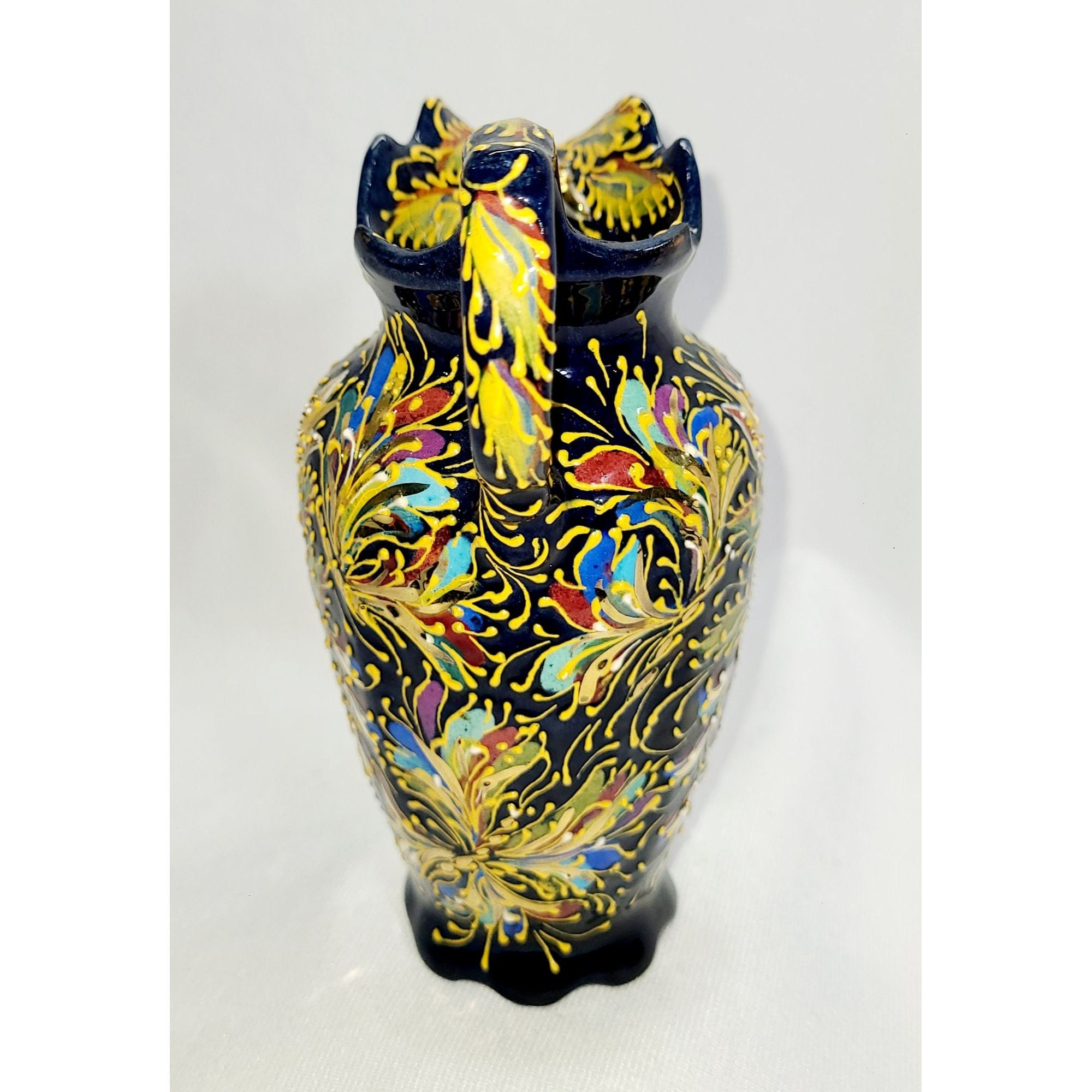 Stunning Hand Painted Moriage Navy Mini Pitcher - Etsy