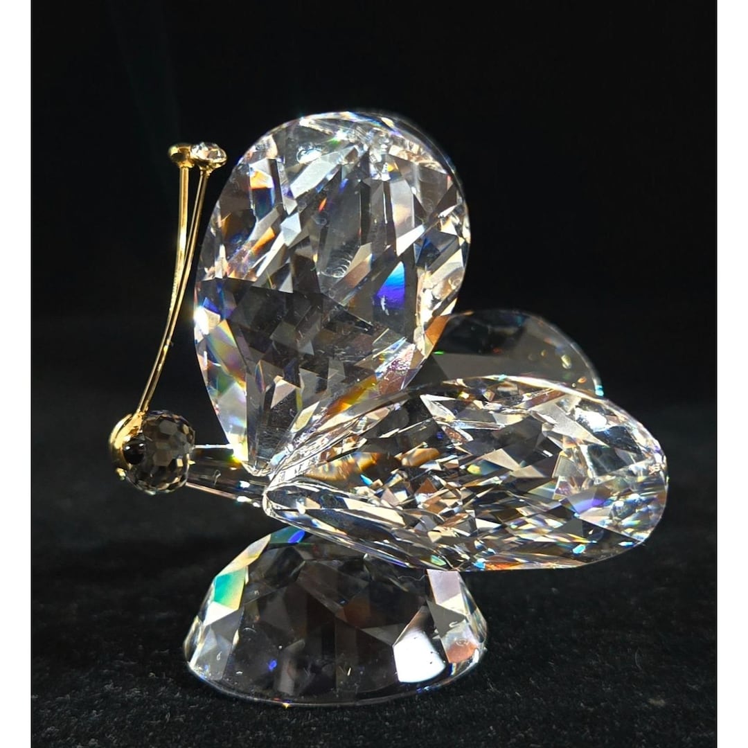 Swarovski Crystal Butterfly Figurine With Gold Accents 2" - Etsy