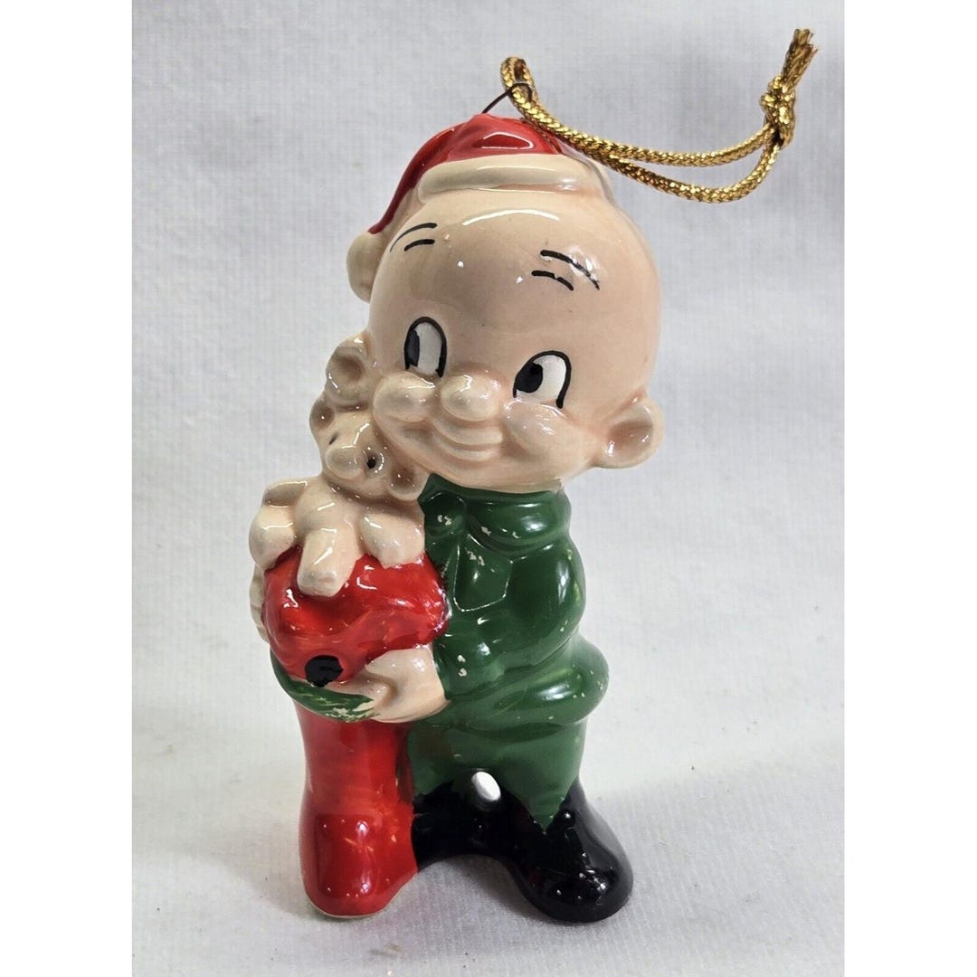 Vintage Looney Tunes Elmer Fudd Ceramic Christmas Ornament Dave ...